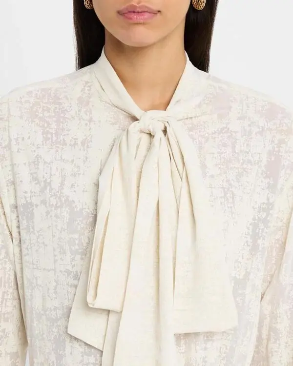 Fabiana Filippi Burnout Tie-neck Blouse