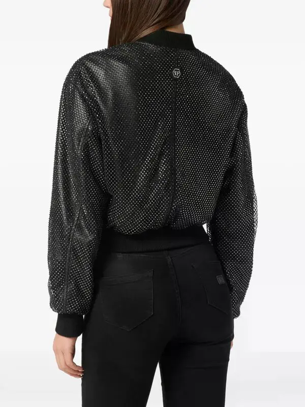 Philipp Plein Leather Bomber Jacket