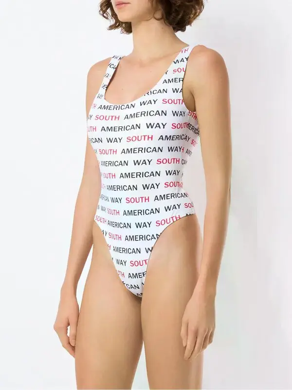 AMIR SLAMA Graphic-print Open Back One Piece