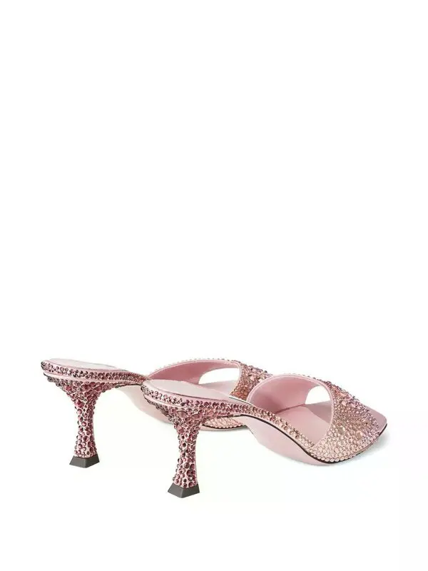 JIMMY CHOO Skye Crystal Embellished Satin Sandals - Pink