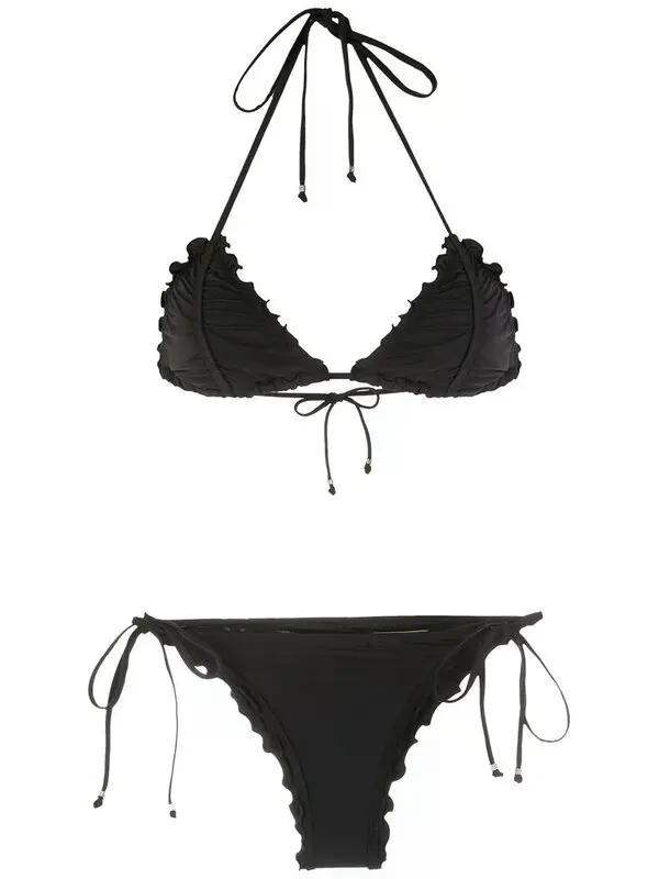 AMIR SLAMA Ripple Effect Bikini Set - Black