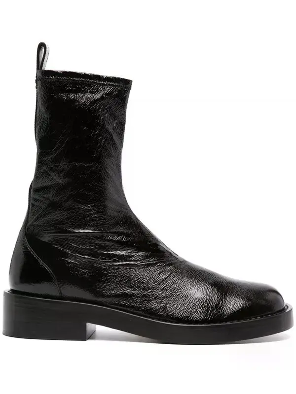 COURREGES Logo-patch Cracked-effect Boots