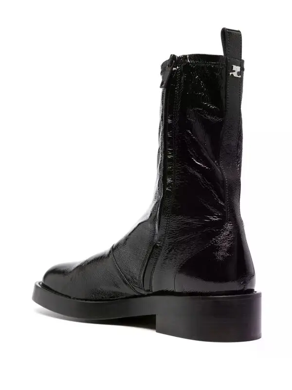 COURREGES Logo-patch Cracked-effect Boots