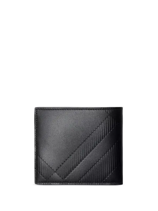 Burberry Embossed-check Leather Wallet