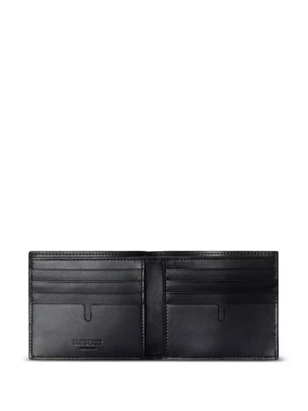 Burberry Embossed-check Leather Wallet