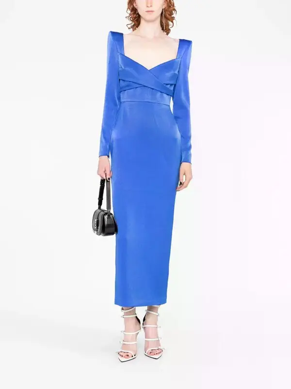 Alex Perry Linden Satin Midi Dress