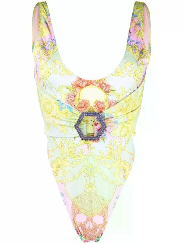 Philipp Plein Skull-print Swimsuit - Pink