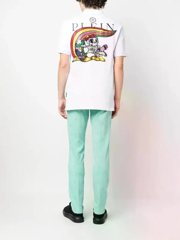 Philipp Plein Skull Embroidery Straight-leg Trousers