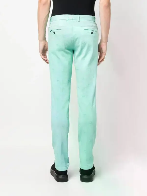 Philipp Plein Skull Embroidery Straight-leg Trousers