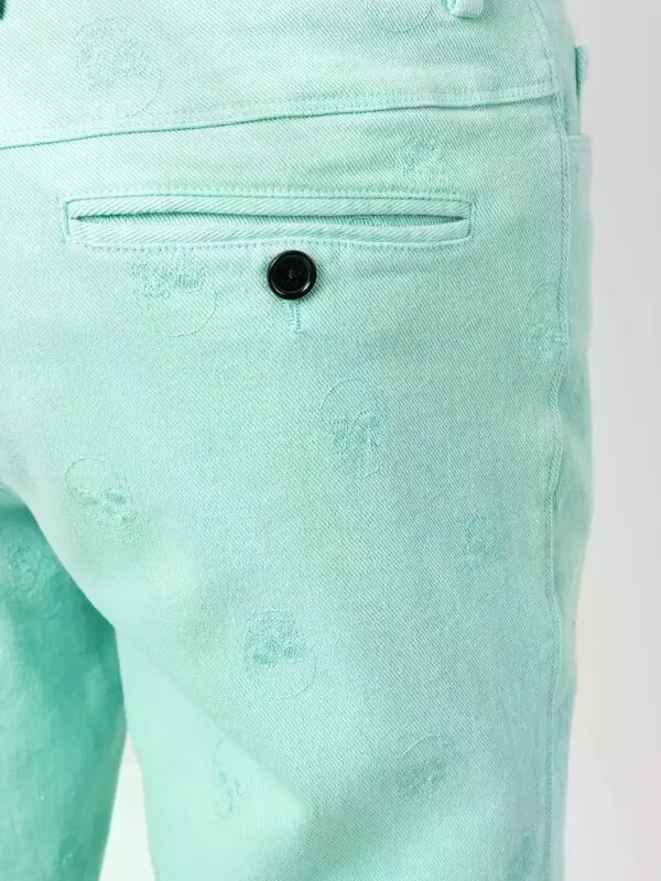 Philipp Plein Skull Embroidery Straight-leg Trousers