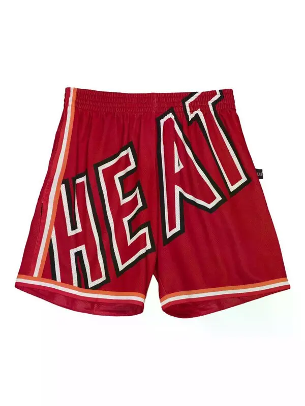 Mitchell & Ness Nba Miami Heat Blown Out Shorts - Red