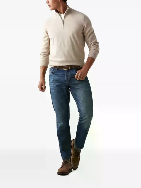 Brunello Cucinelli Short-zip Knitted Jumper - Neutrals