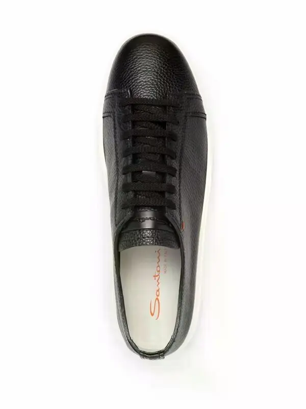 Santoni Lace-up Low-top Sneakers - Black