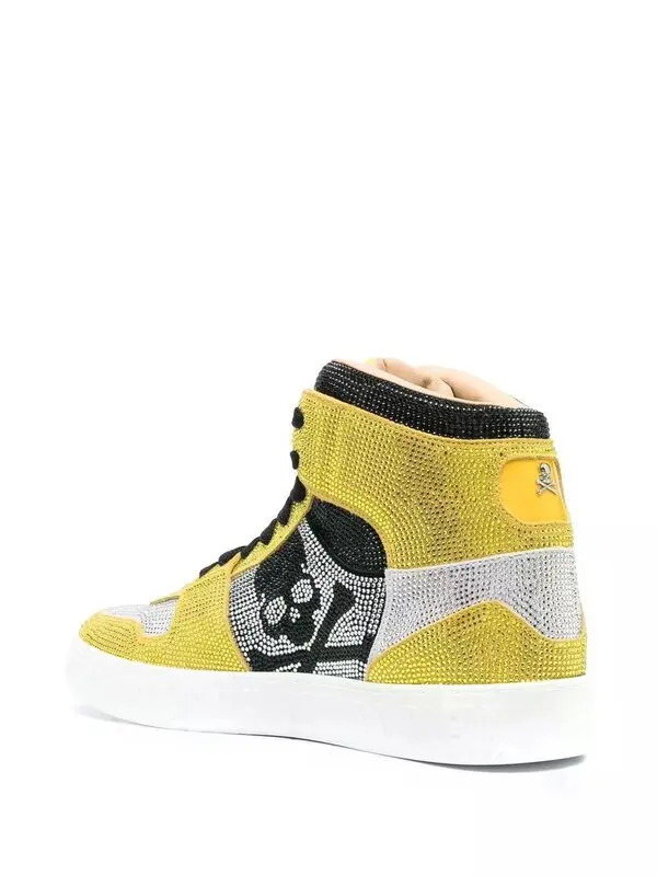 Philipp Plein Crystal Embellished High-top Sneakers - Yellow