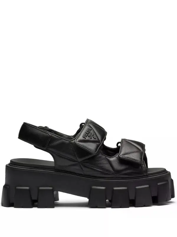 Prada Monolith Quilted Leather Sandals