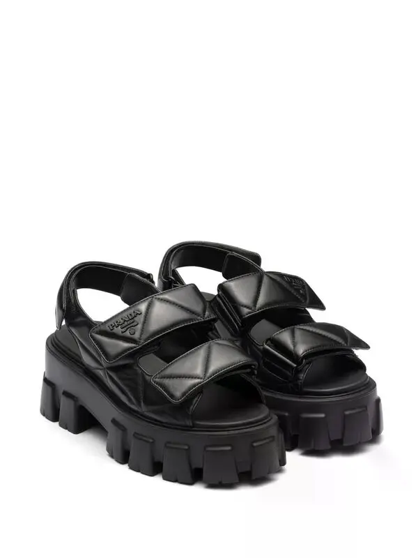 Prada Monolith Quilted Leather Sandals