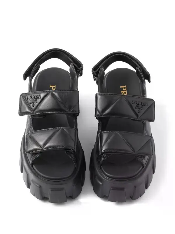 Prada Monolith Quilted Leather Sandals