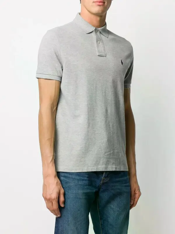 Polo Ralph Lauren Embroidered Logo Polo Shirt - Grey