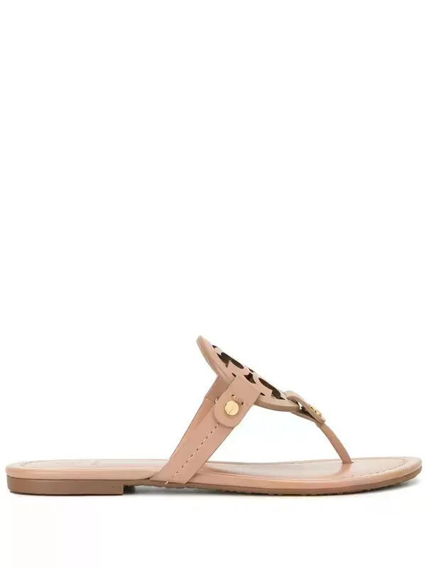 Tory Burch T-medallion Leather Sandals - Neutrals