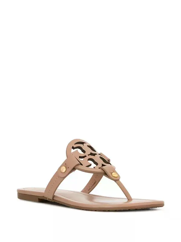 Tory Burch T-medallion Leather Sandals - Neutrals