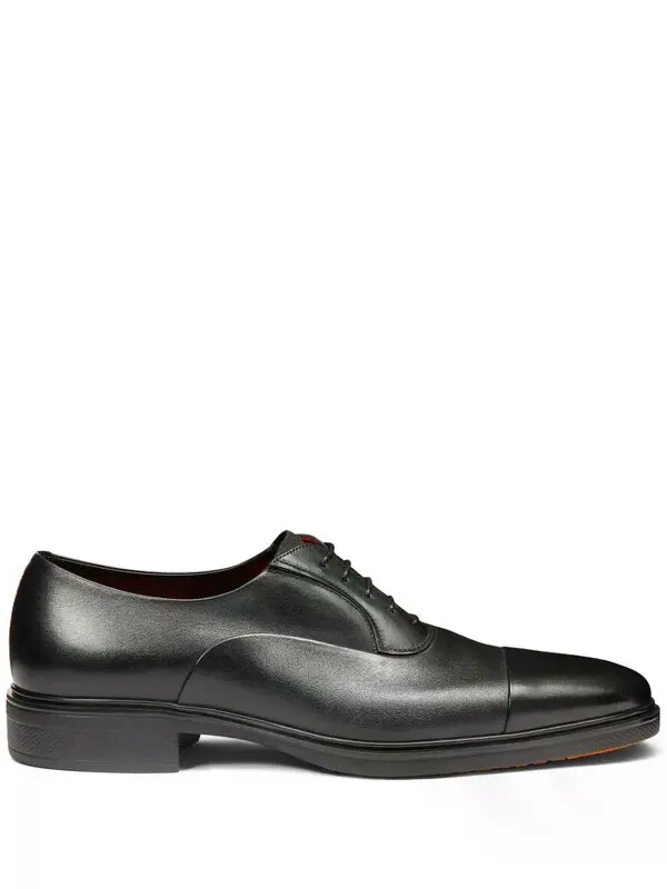 Santoni Leather Oxford Shoes - Black
