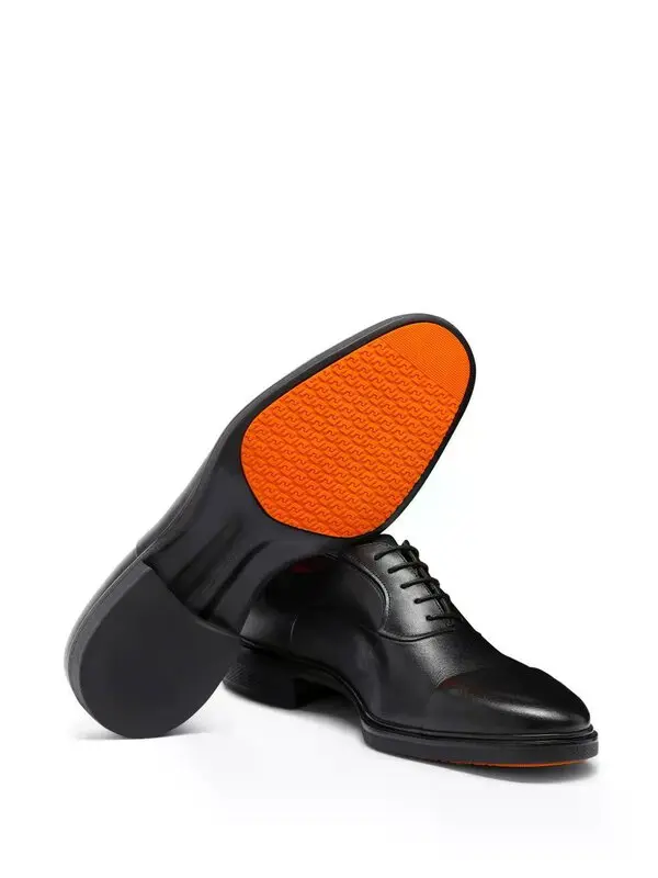 Santoni Leather Oxford Shoes - Black