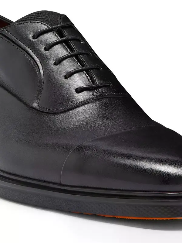 Santoni Leather Oxford Shoes - Black