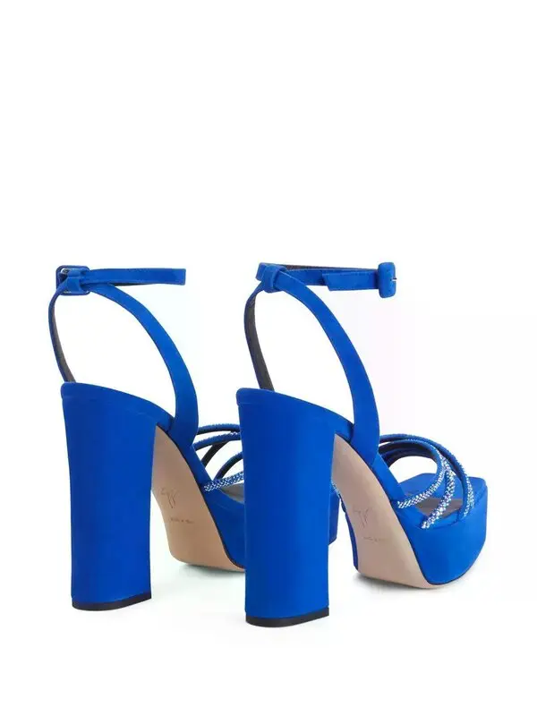 GIUSEPPE ZANOTTI Embellished Platform Sandals - Blue