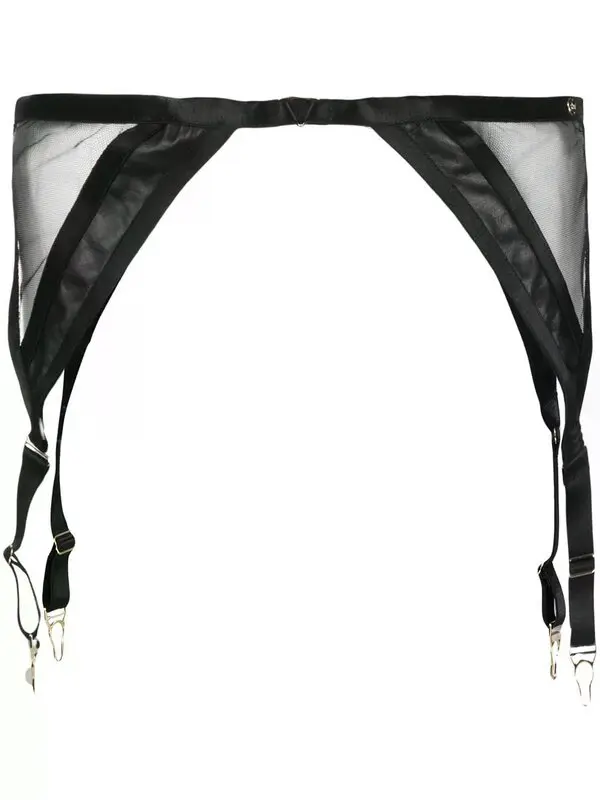 SOMETHING WICKED Mia Semi-sheer Suspenders - Black