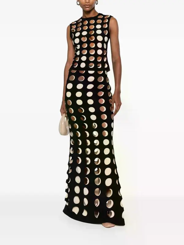 A.W.A.K.E. Mode Layered-holes Maxi Skirt