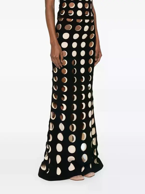 A.W.A.K.E. Mode Layered-holes Maxi Skirt