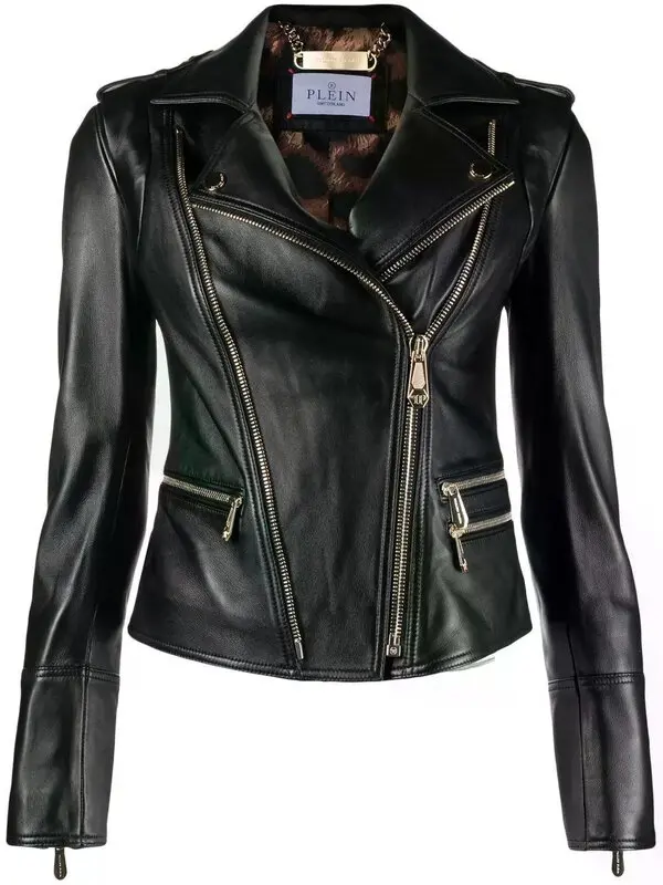 Philipp Plein Leather Biker Jacket