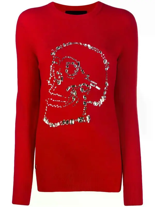 Philipp Plein Crystal-embellished Knitted Sweater