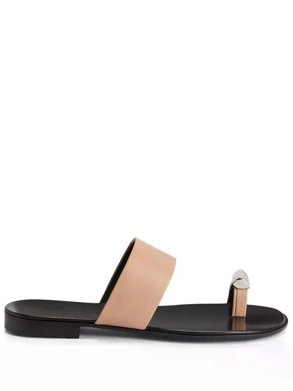GIUSEPPE ZANOTTI Norbert Leather Toe-loop Sandals - Black