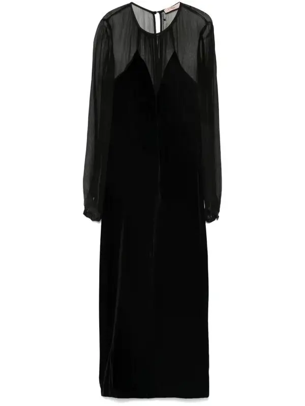 TWINSET Velvet Midi Coat - Black