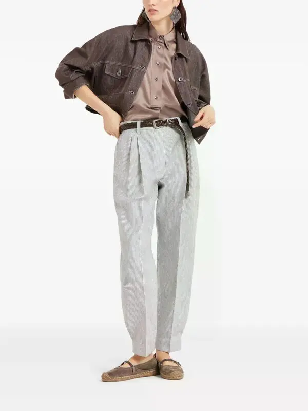 Brunello Cucinelli Monili-embellished Silk Shirt