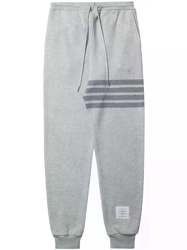 Thom Browne 4-bar Stripe Cotton Track Pants - Grey