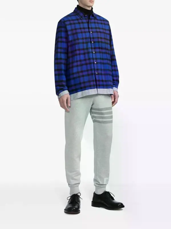 Thom Browne 4-bar Stripe Cotton Track Pants - Grey