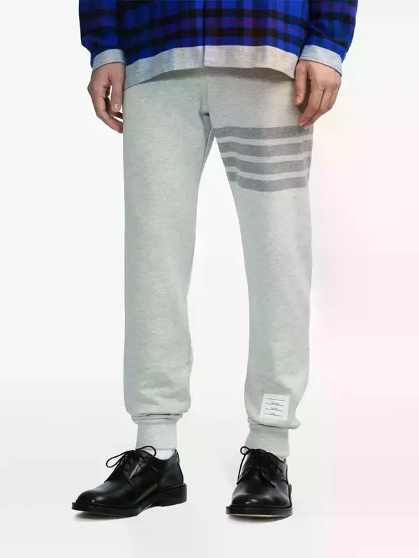 Thom Browne 4-bar Stripe Cotton Track Pants - Grey