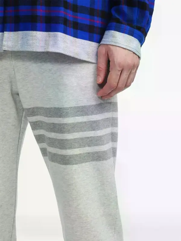 Thom Browne 4-bar Stripe Cotton Track Pants - Grey