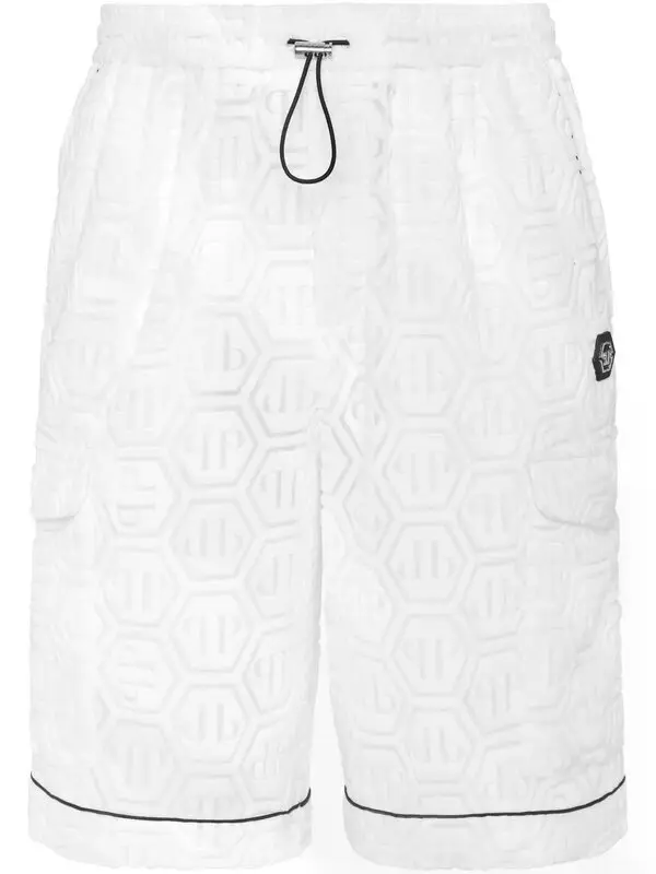 Philipp Plein Monogram-pattern Track Shorts - White