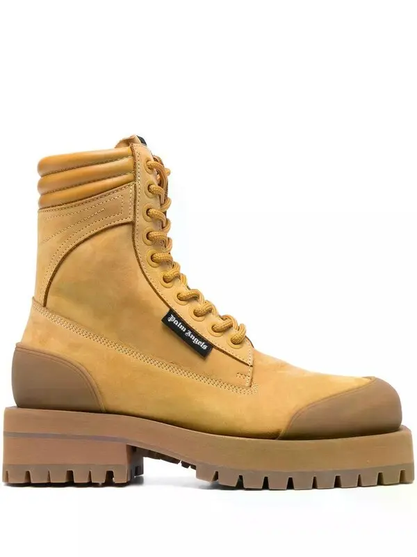 Palm Angels Square-toe Combat Boots