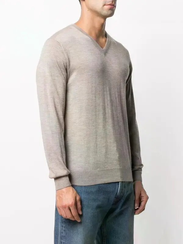 CRUCIANI Long-sleeve V-neck Jumper - Neutrals
