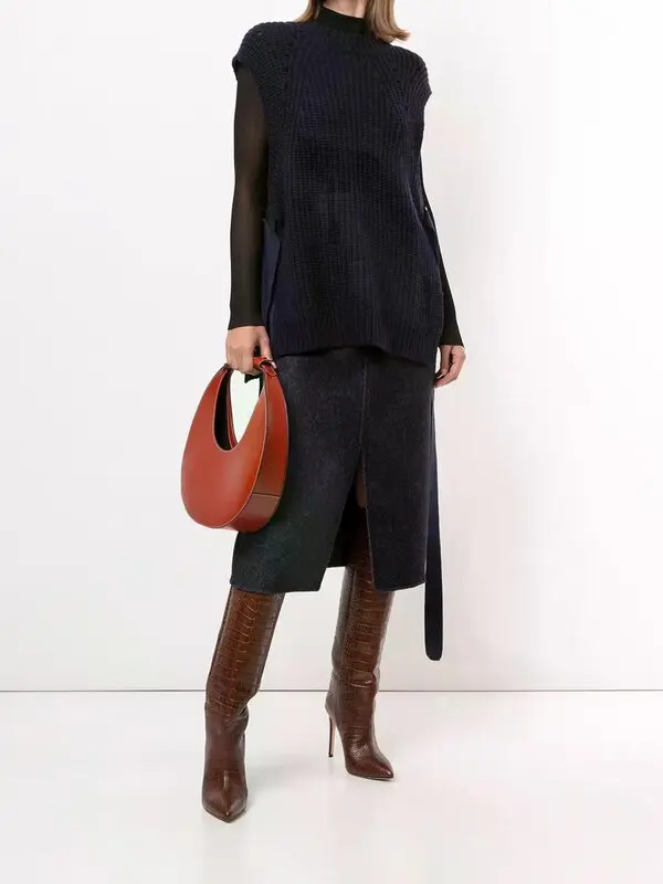 Goen.j Side Taps Knitted Top - Blue