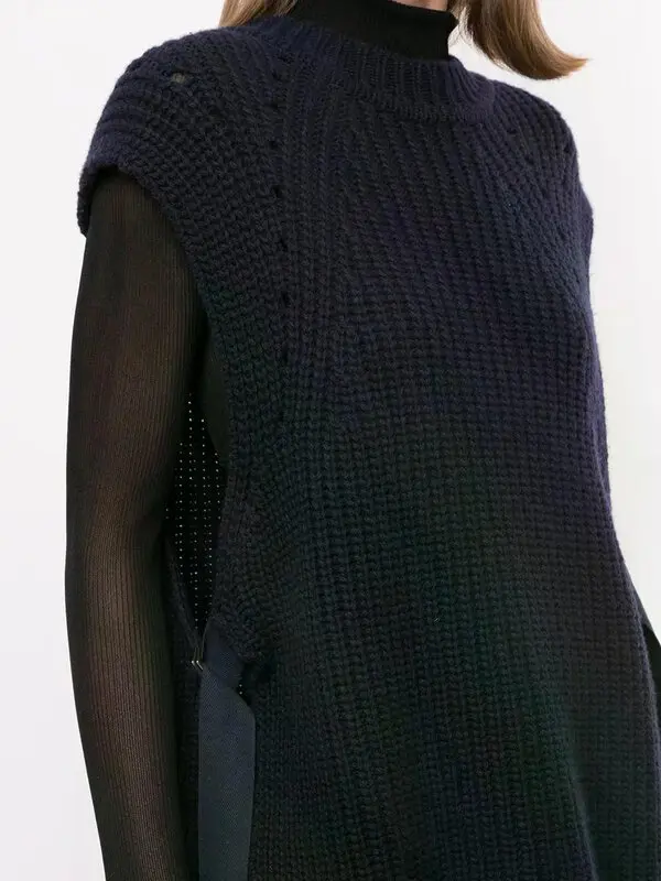 Goen.j Side Taps Knitted Top - Blue