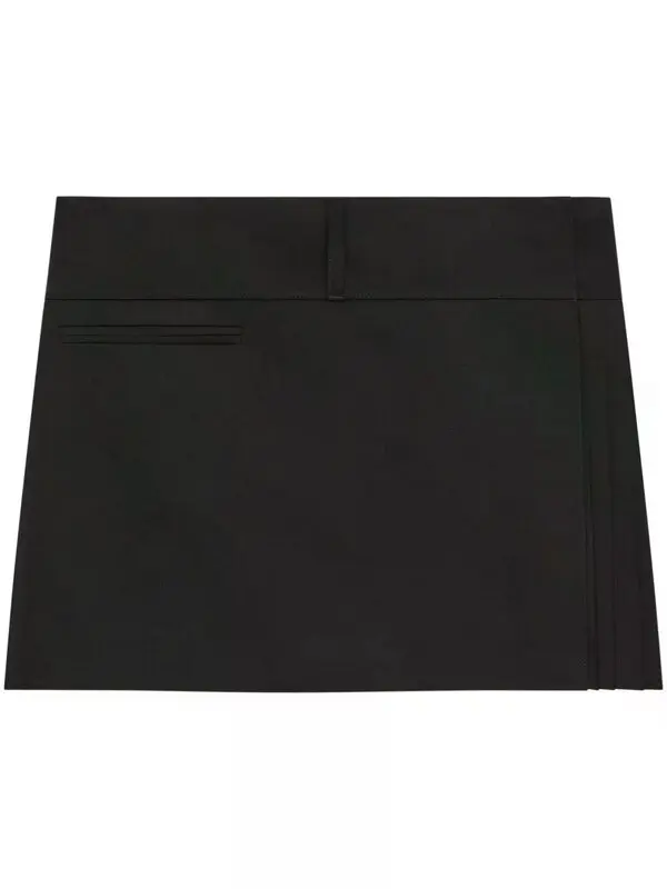 COURREGES Belted Pleated Mini Skirt - Black