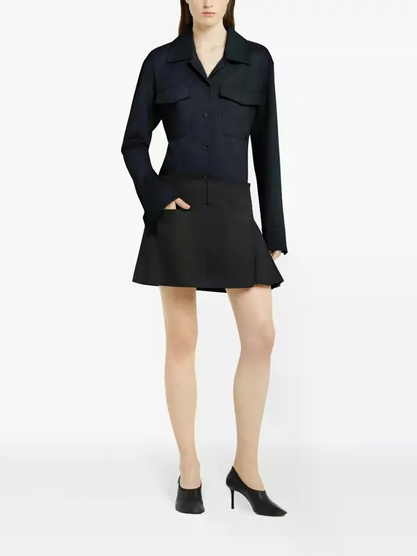 COURREGES Belted Pleated Mini Skirt