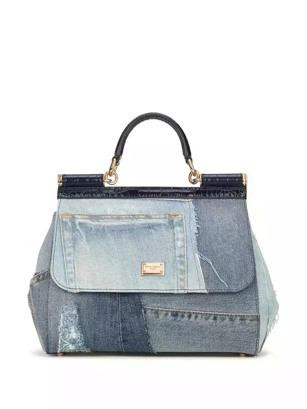 Dolce & Gabbana Large Sicily Patchwork Denim Tote Bag