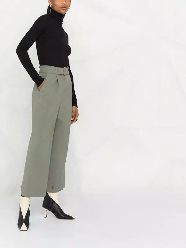 Vince Roll-neck Cotton Blouse