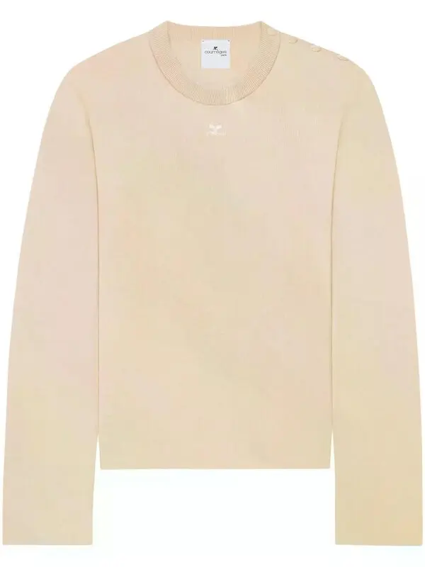 COURREGES Shoulder Snaps Sweater - Neutrals